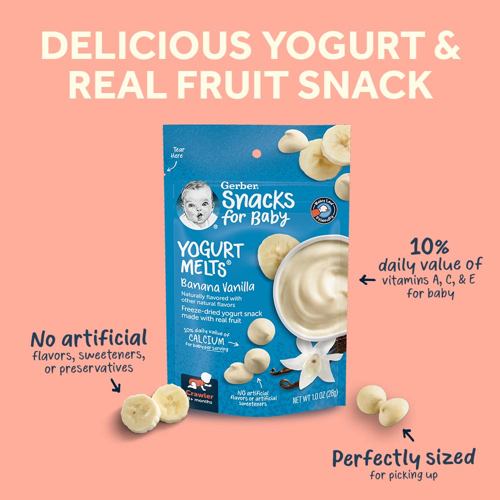 Gerber Snacks for Baby Variety Pack, Yogurt Melts, Puffs and Lil Crunc ...