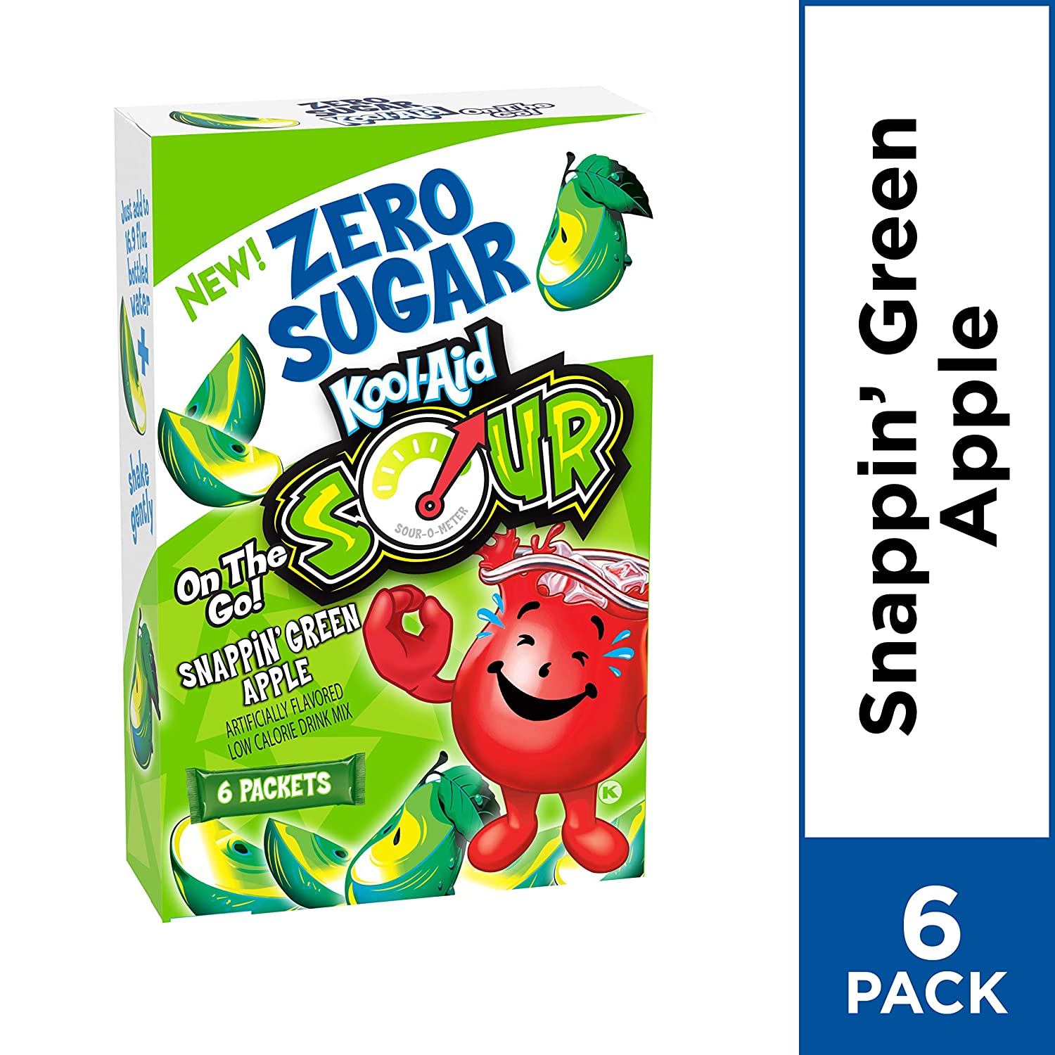 Kool-Aid Zero Sugar Sours Snappin' Green Apple Flavored Drink Mix (6 O ...