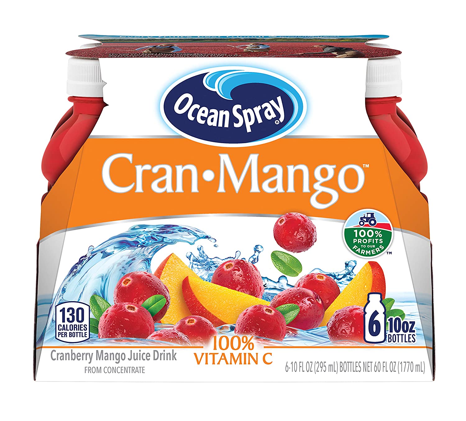 Ocean Spray Cran-Mango Juice Drink, 10 Ounce Bottle (Pack of 6) – Pete ...